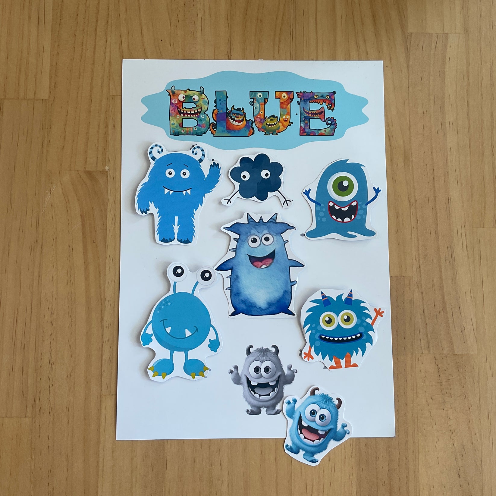 8 x Printable Monster activity sheets / busy book - Match the colours ...