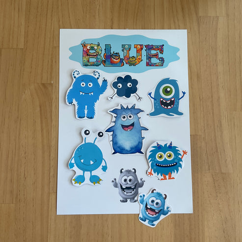 8 x Printable Monster activity sheets / busy book - Match the colours ...