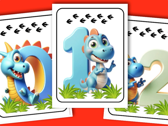 Printable Dinosaur Numbers activity - 0 to 10, matching game – Kiss My ...