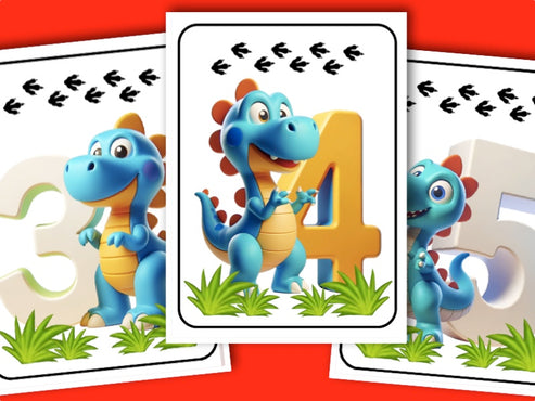 Printable Dinosaur Numbers activity - 0 to 10, matching game – Kiss My ...