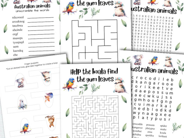 Printable Australian Animals bundle - 13 activities – kissmypatootie