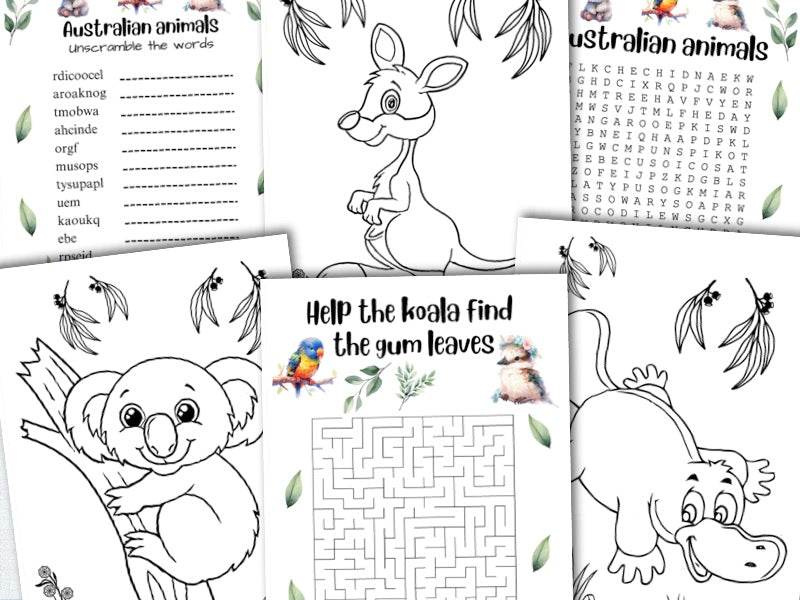 Printable Australian Animals bundle - 13 activities – kissmypatootie