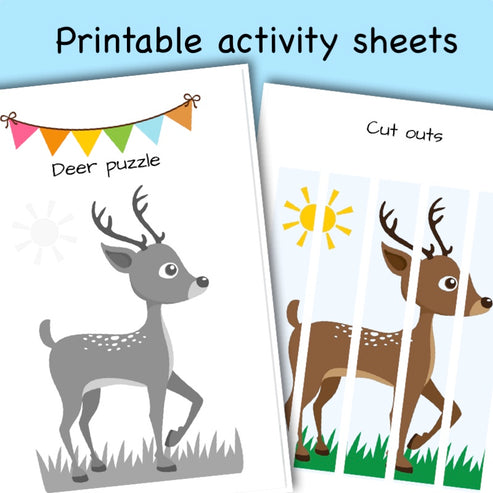 Printable Woodland Animal activity sheets - Deer puzzle – kissmypatootie